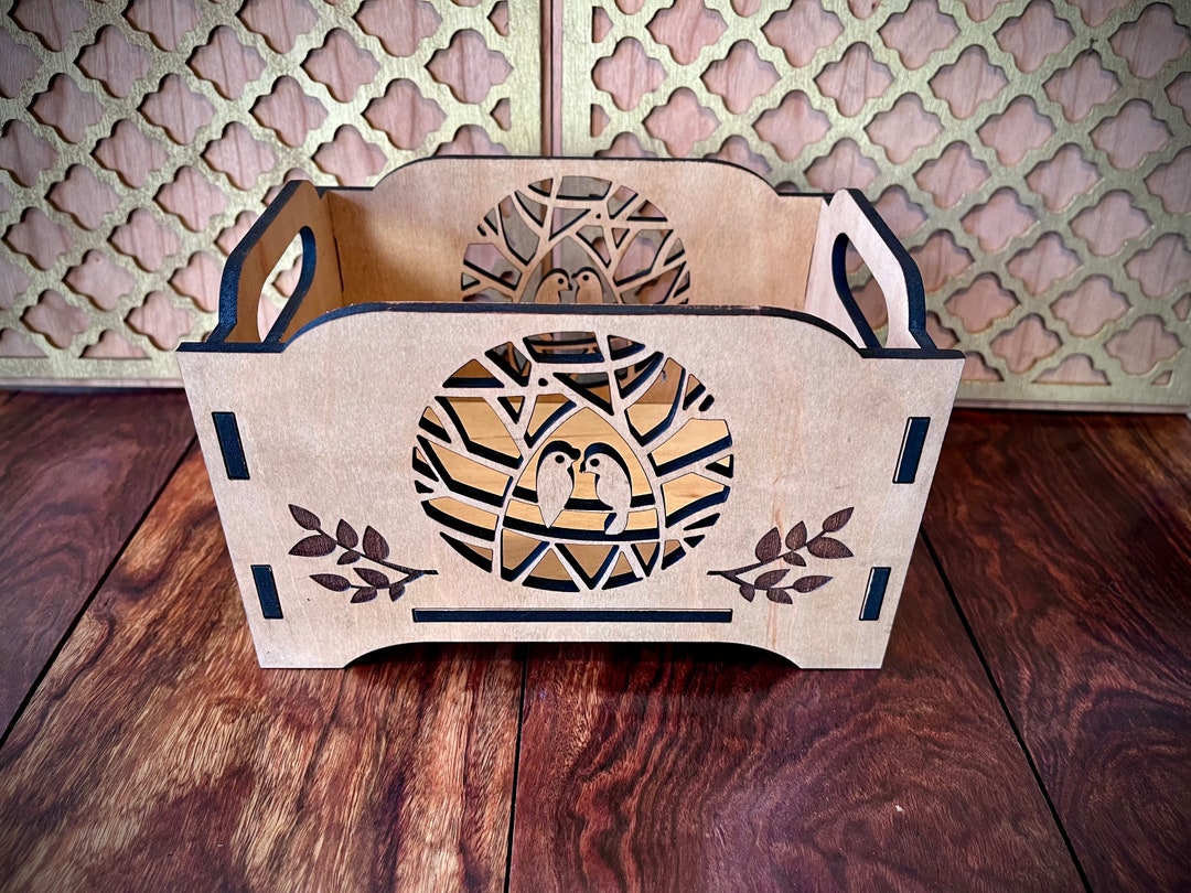 Love Birds/avian Wood Stackable Storage Bin - 8x5x4 Inches - Etsy