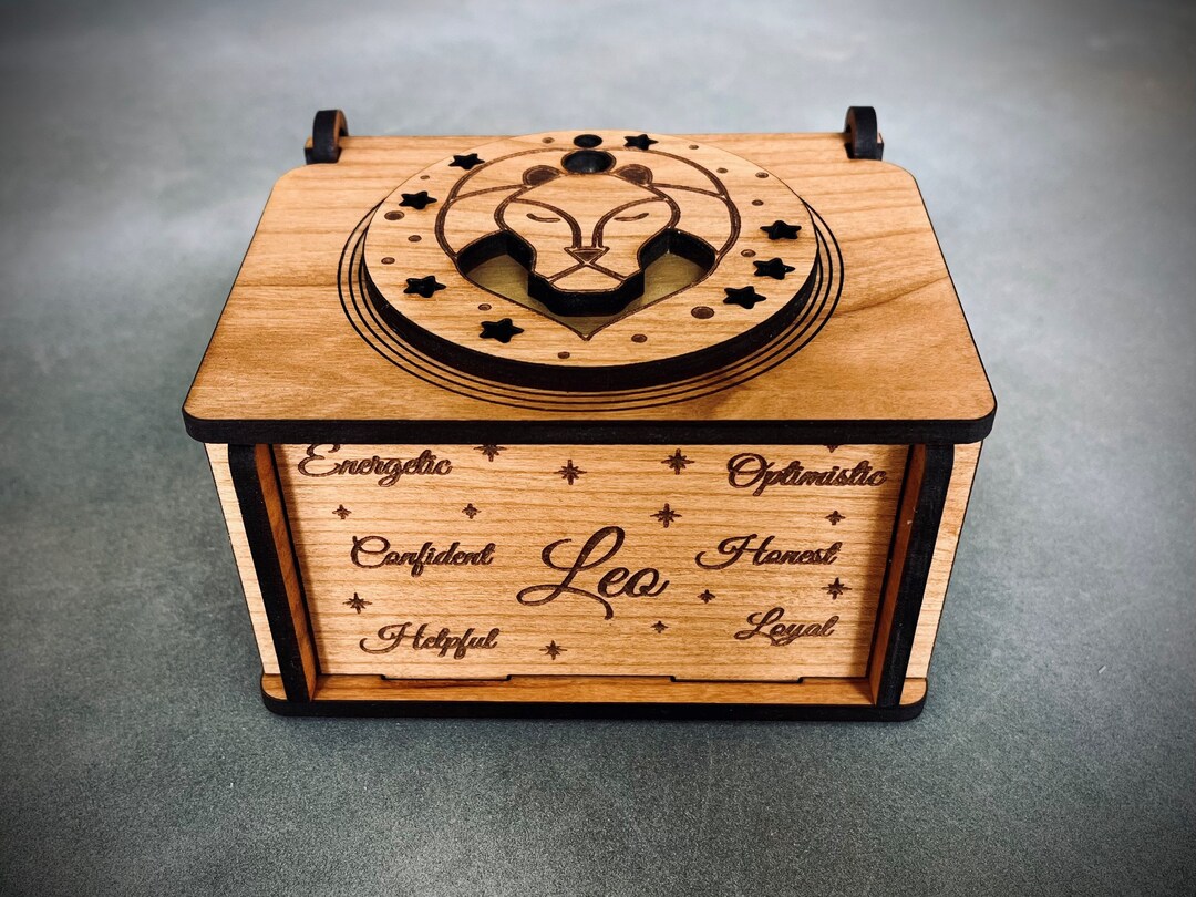 Leo Zodiac Decorative Trinket Box - Etsy