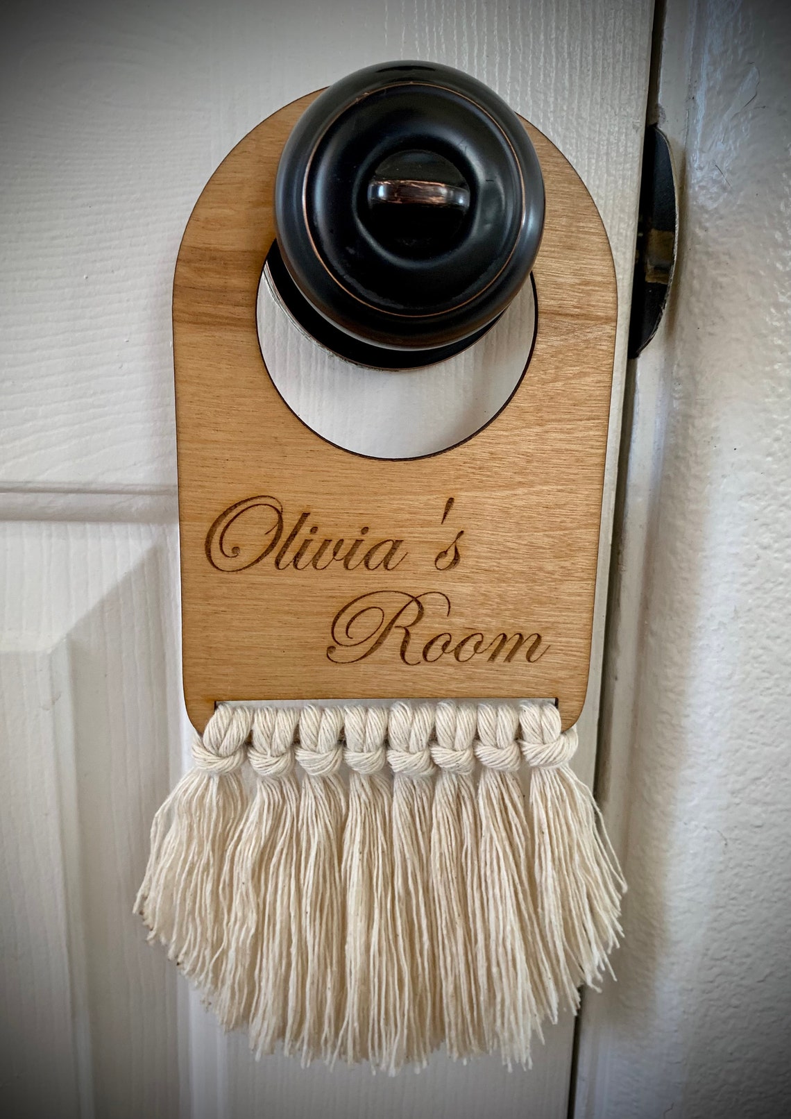 Personalized Door Knob Hanger Sign Macrame Craft Supply - Etsy