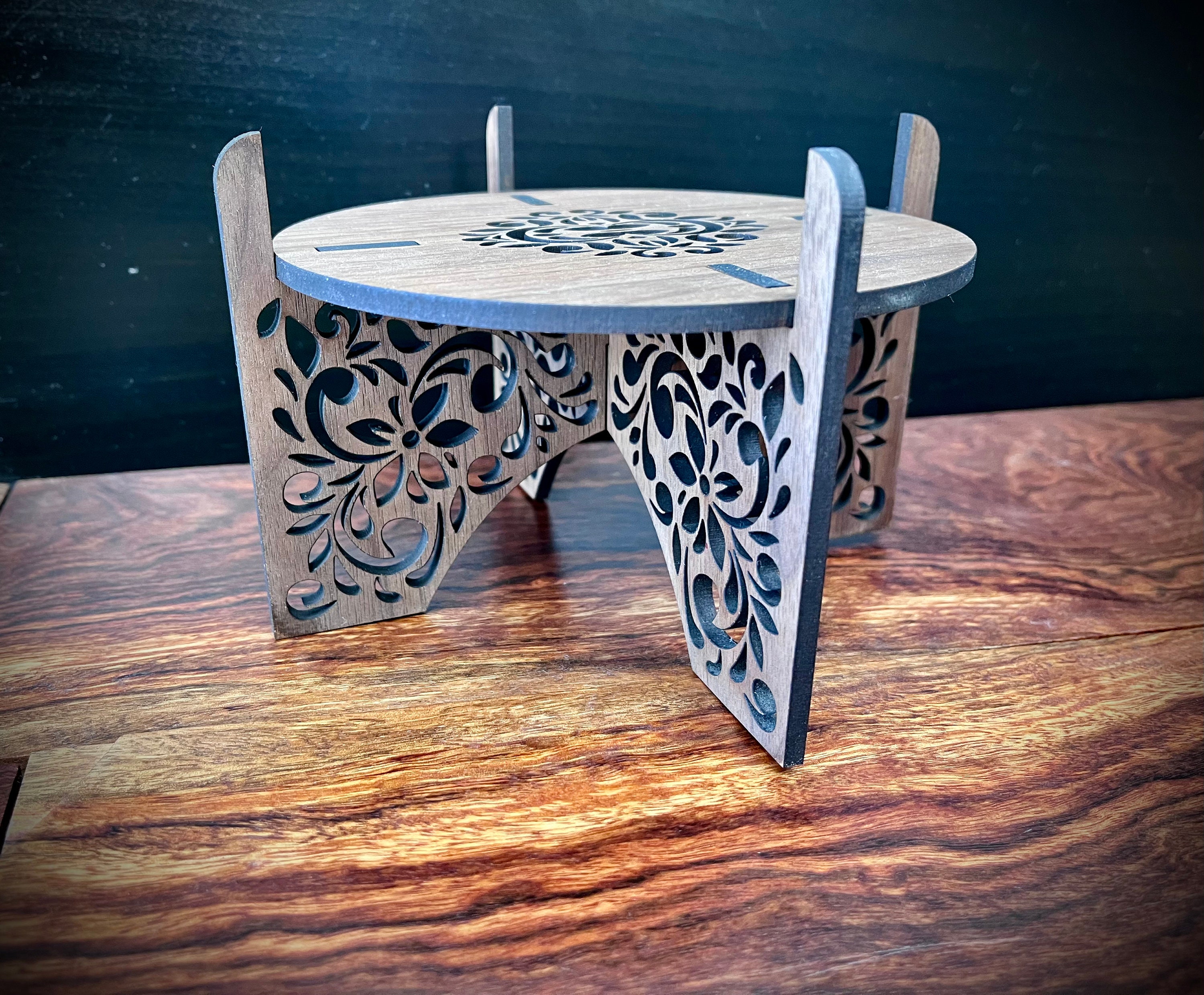 Floral Laser Cut Wood Plant Stand - Holds 6-inch Pots - Etsy