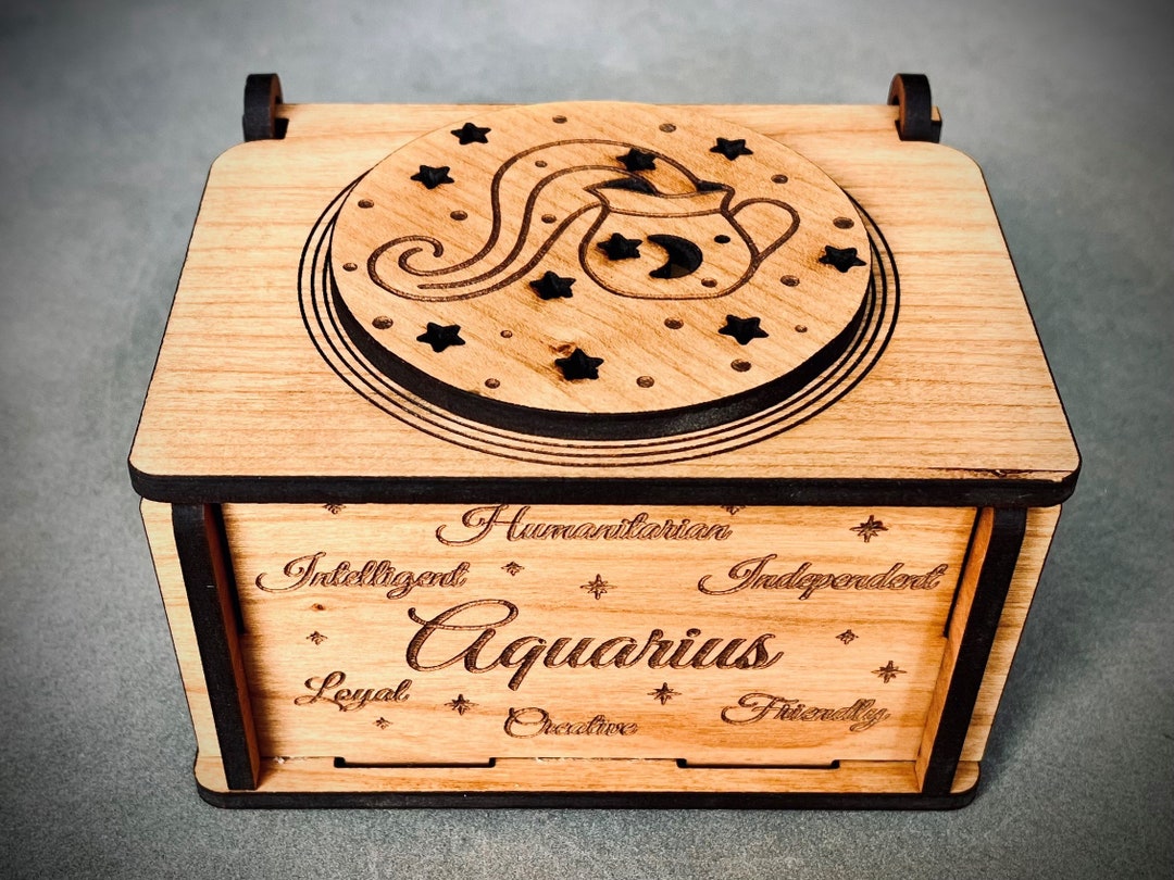 Aquarius Zodiac Decorative Trinket Box - Etsy