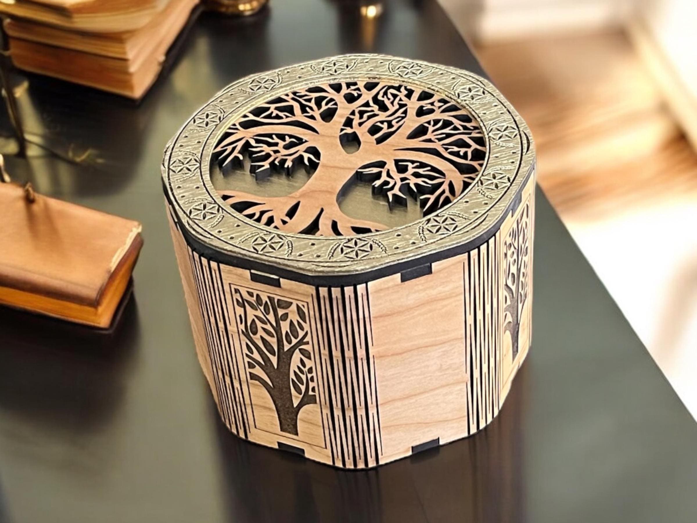 Decorative Handmade Laser-cut & Engraved Tree of Life Keepsake Wooden ...