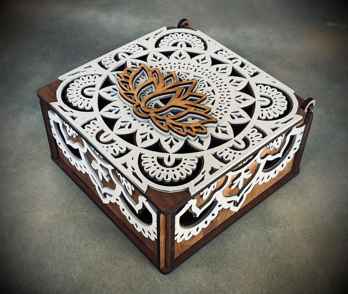 Mandala Box With Colored Mandala - Etsy