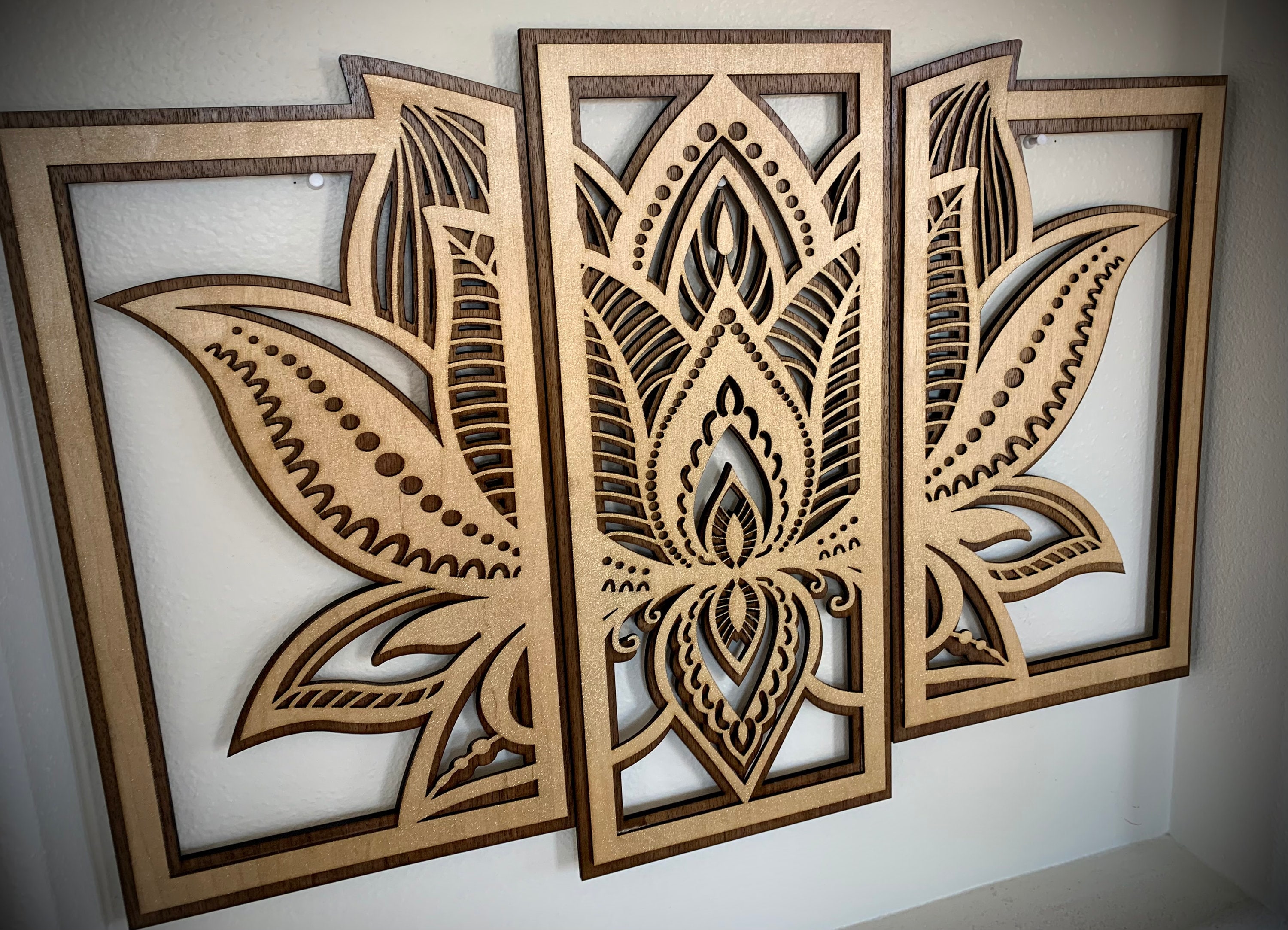 Wood Lotus Flower Wall Art - Etsy