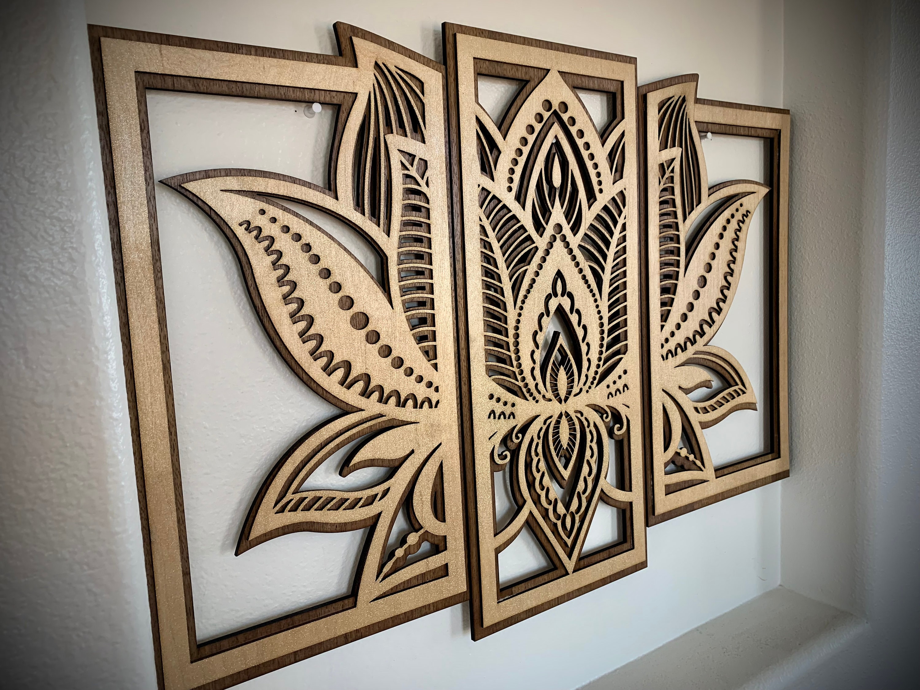 Wood Lotus Flower Wall Art - Etsy