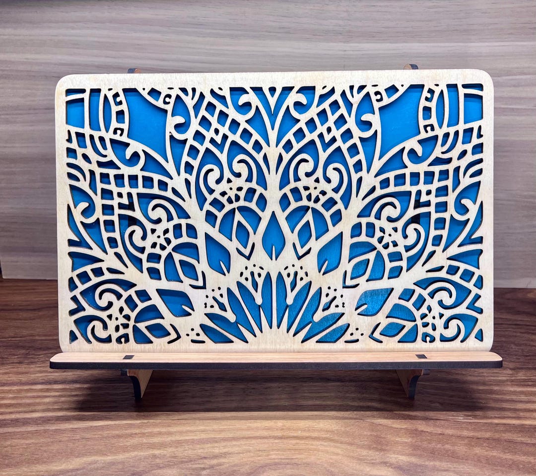 Handmade Wooden Ipad/tablet Stand With Mandala Cutout – Custom Color ...