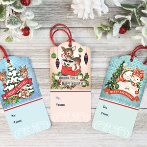 Retro Style Christmas Gift Tags, Vintage Inspired Handmade Gift Tags ...