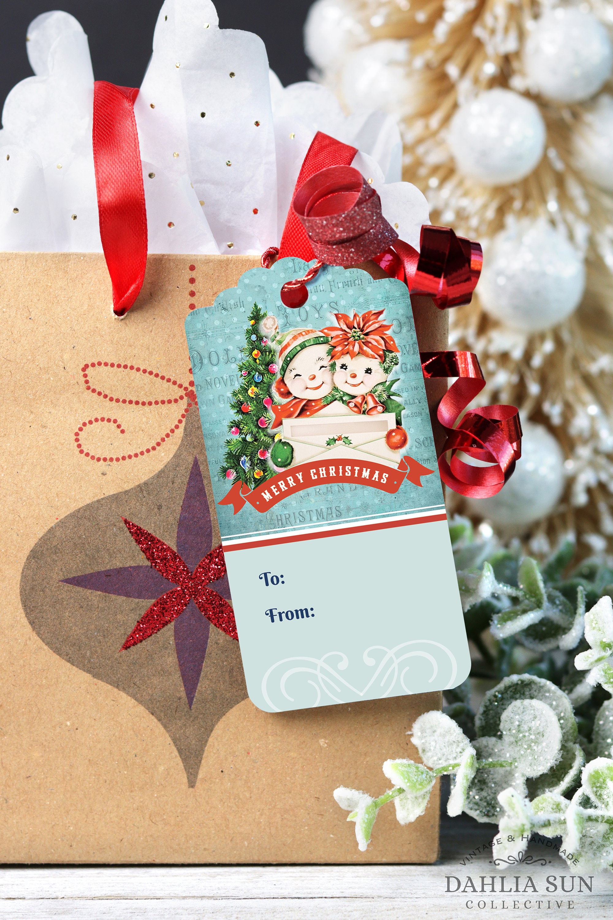 Retro Style Christmas Gift Tags Vintage Inspired Handmade - Etsy