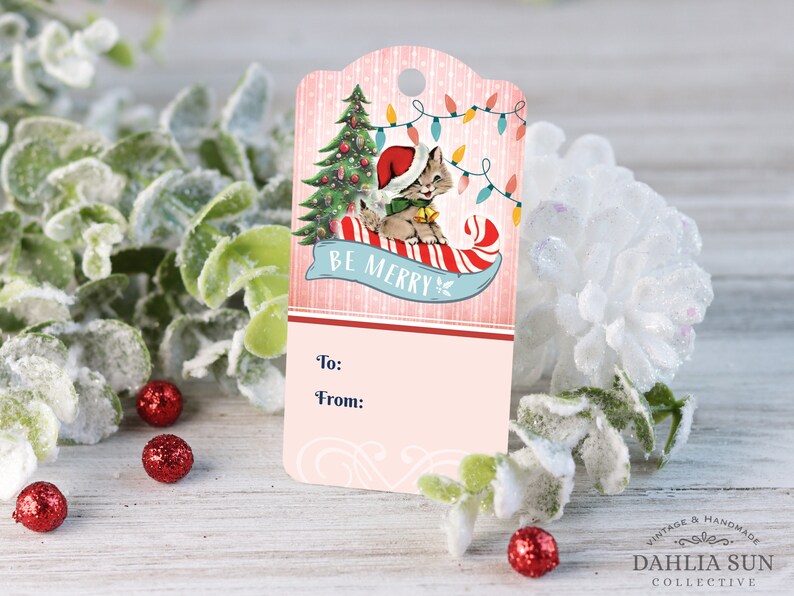 Retro Style Christmas Gift Tags, Vintage Inspired Handmade Gift Tags ...