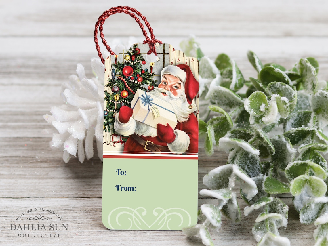 Retro Style Christmas Gift Tags Vintage Inspired Handmade - Etsy