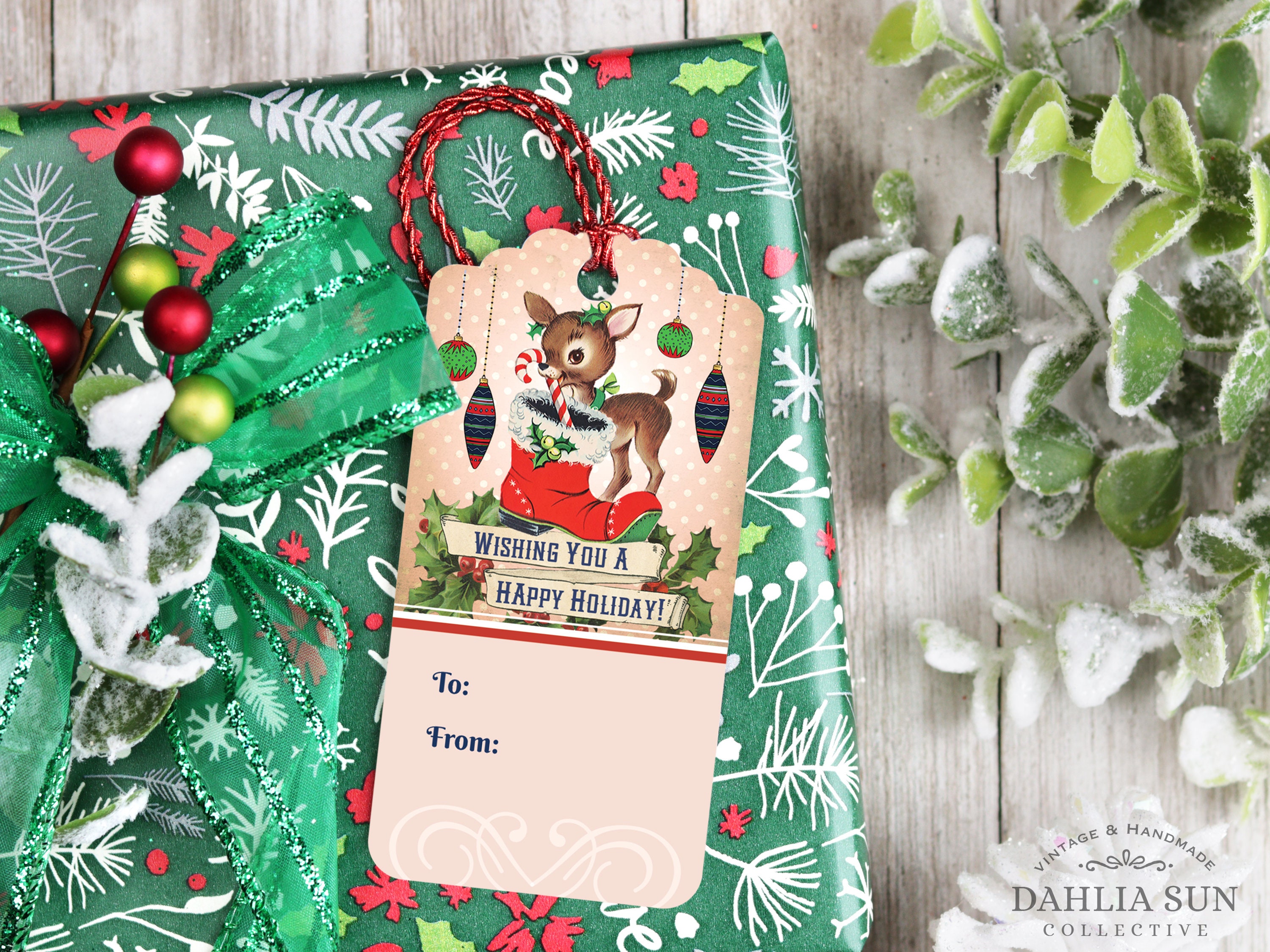 Retro Style Christmas Gift Tags Vintage Inspired Handmade - Etsy