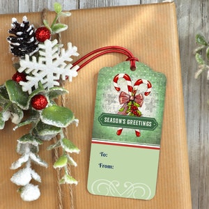 Retro Style Christmas Gift Tags, Vintage Inspired Handmade Gift Tags ...