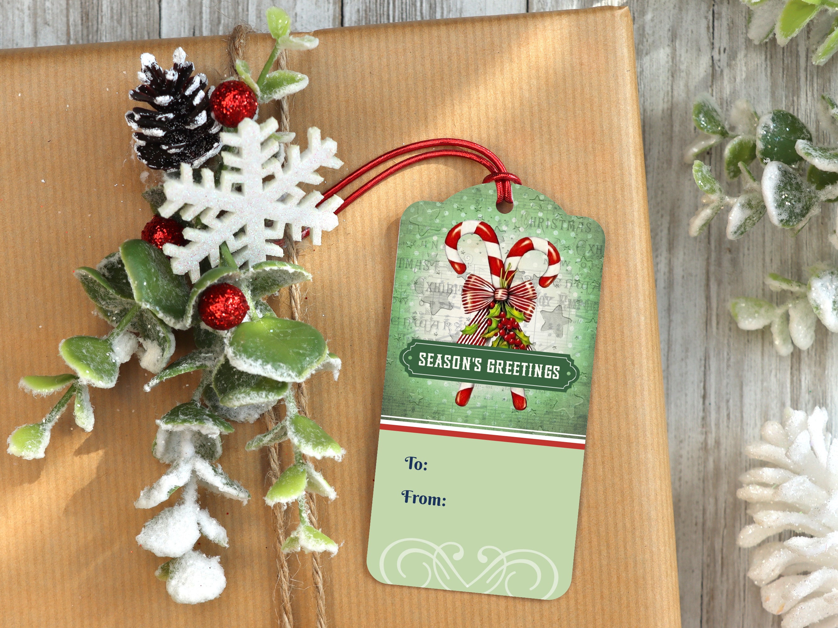 Retro Style Christmas Gift Tags Vintage Inspired Handmade - Etsy