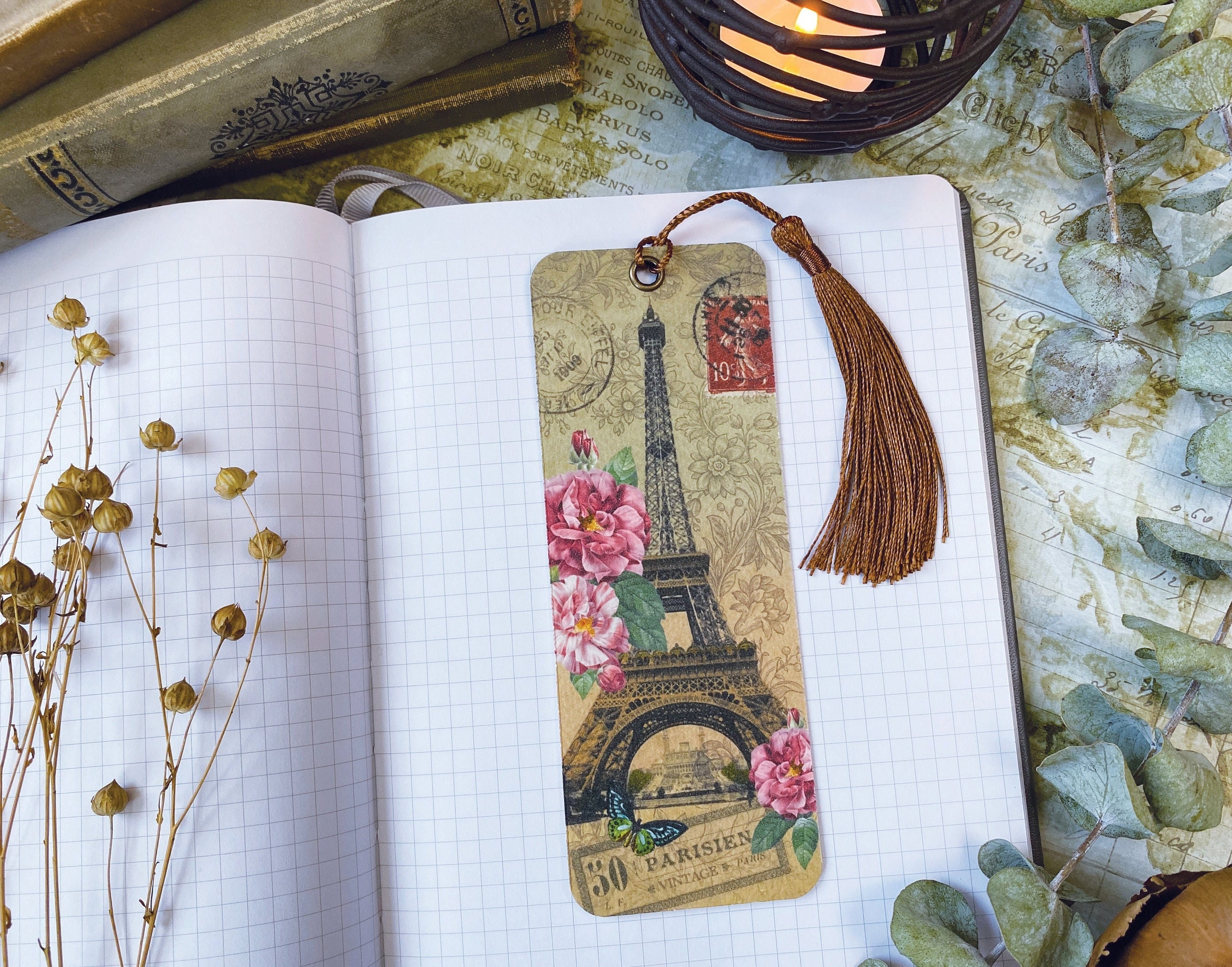 Paris Bookmark, Vintage Aesthetic, Handmade Bookmark, Literature Gifts ...