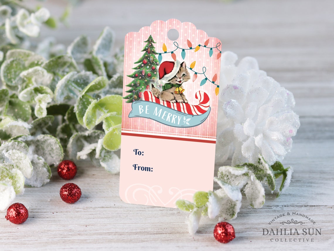 Retro Style Christmas Gift Tags Vintage Inspired Handmade - Etsy
