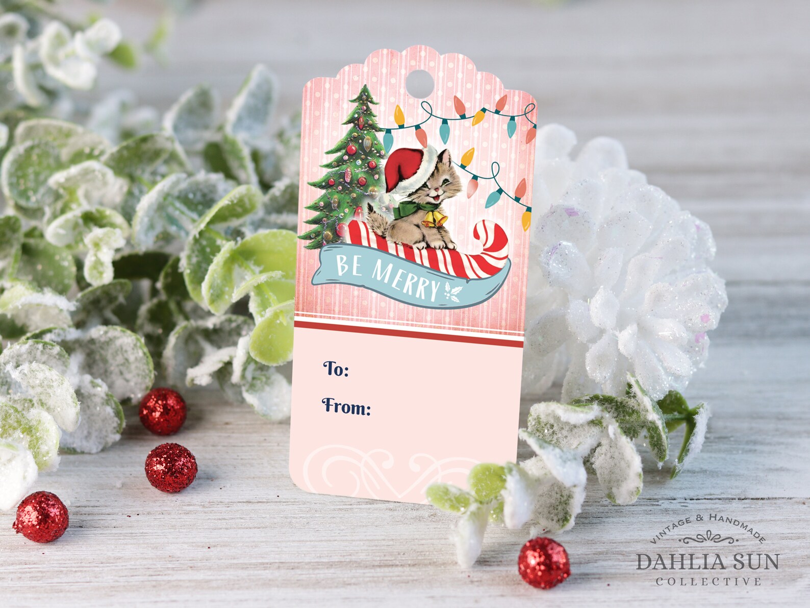 Retro Style Christmas Gift Tags Vintage Inspired Handmade - Etsy