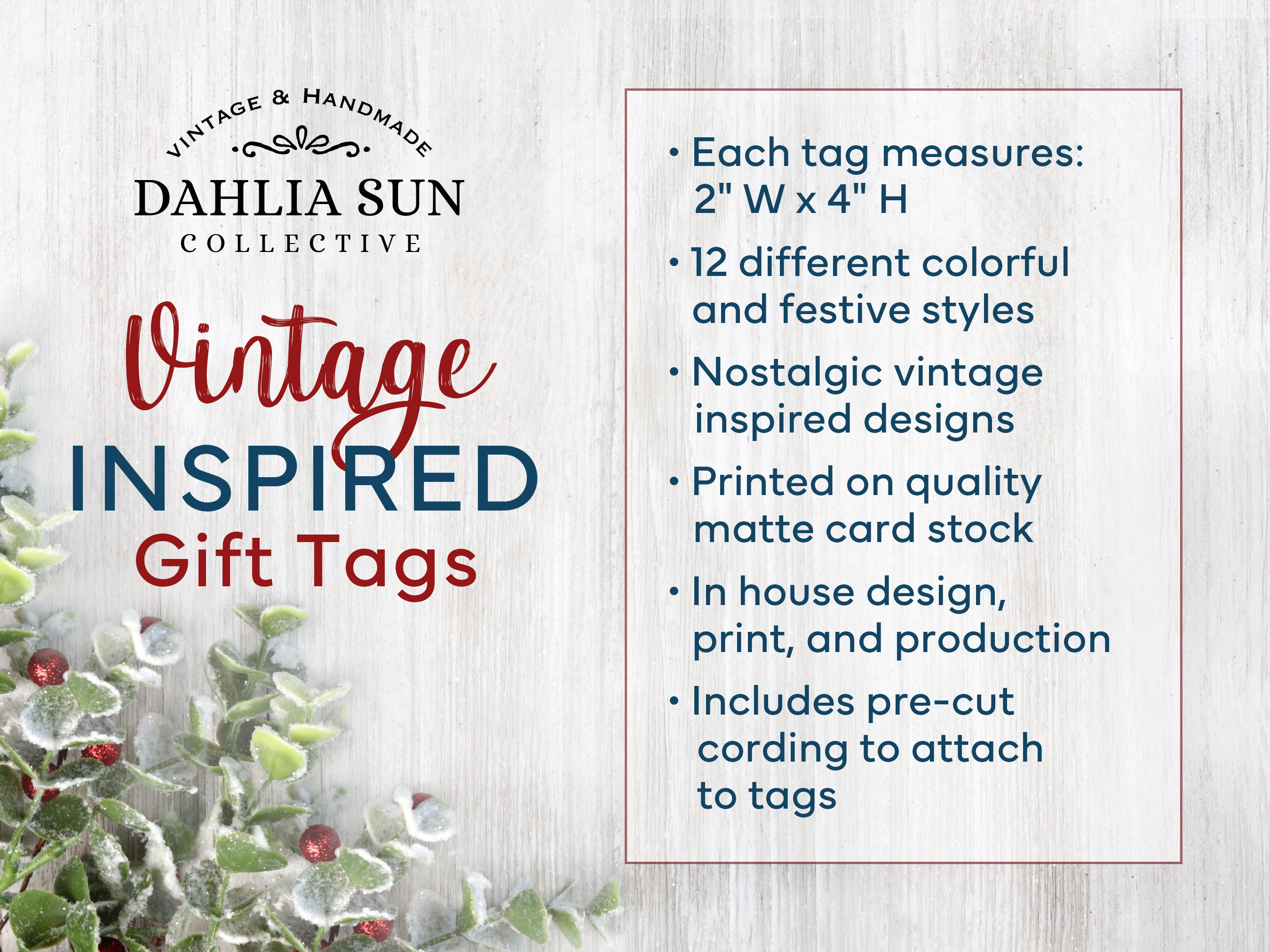 Retro Style Christmas Gift Tags Vintage Inspired Handmade - Etsy