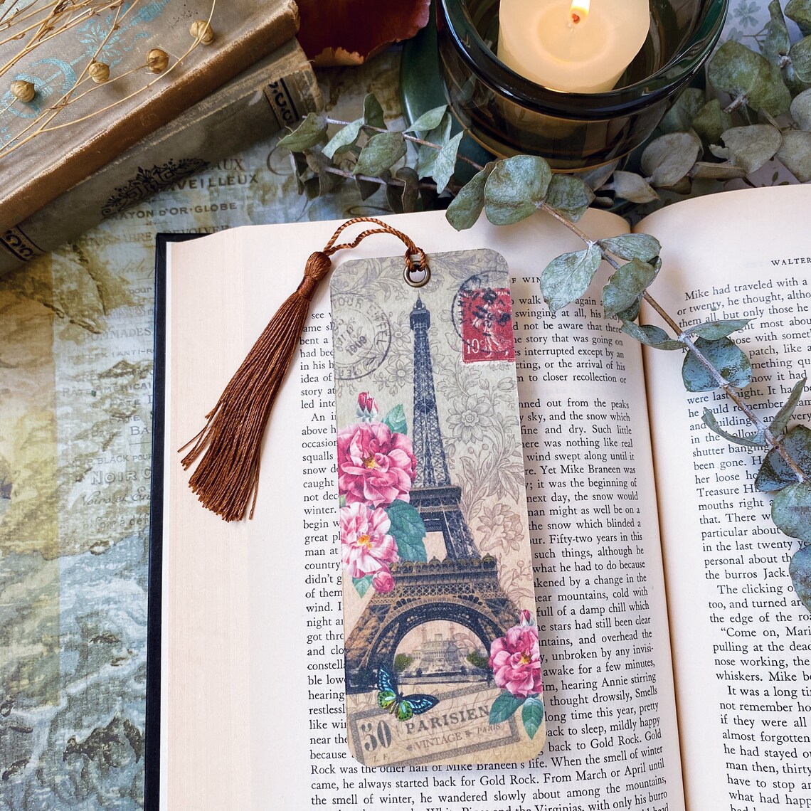 Paris Bookmark Vintage Aesthetic Handmade Bookmark - Etsy