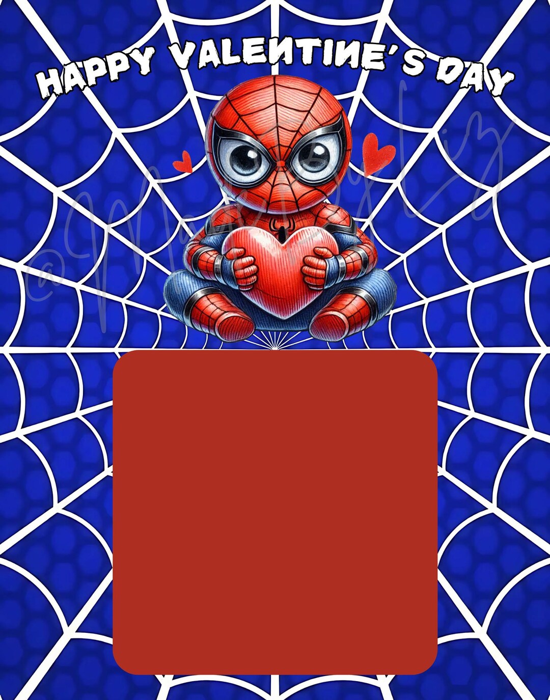 11X14 Jumbo Valentine Card Design Spidey - Etsy