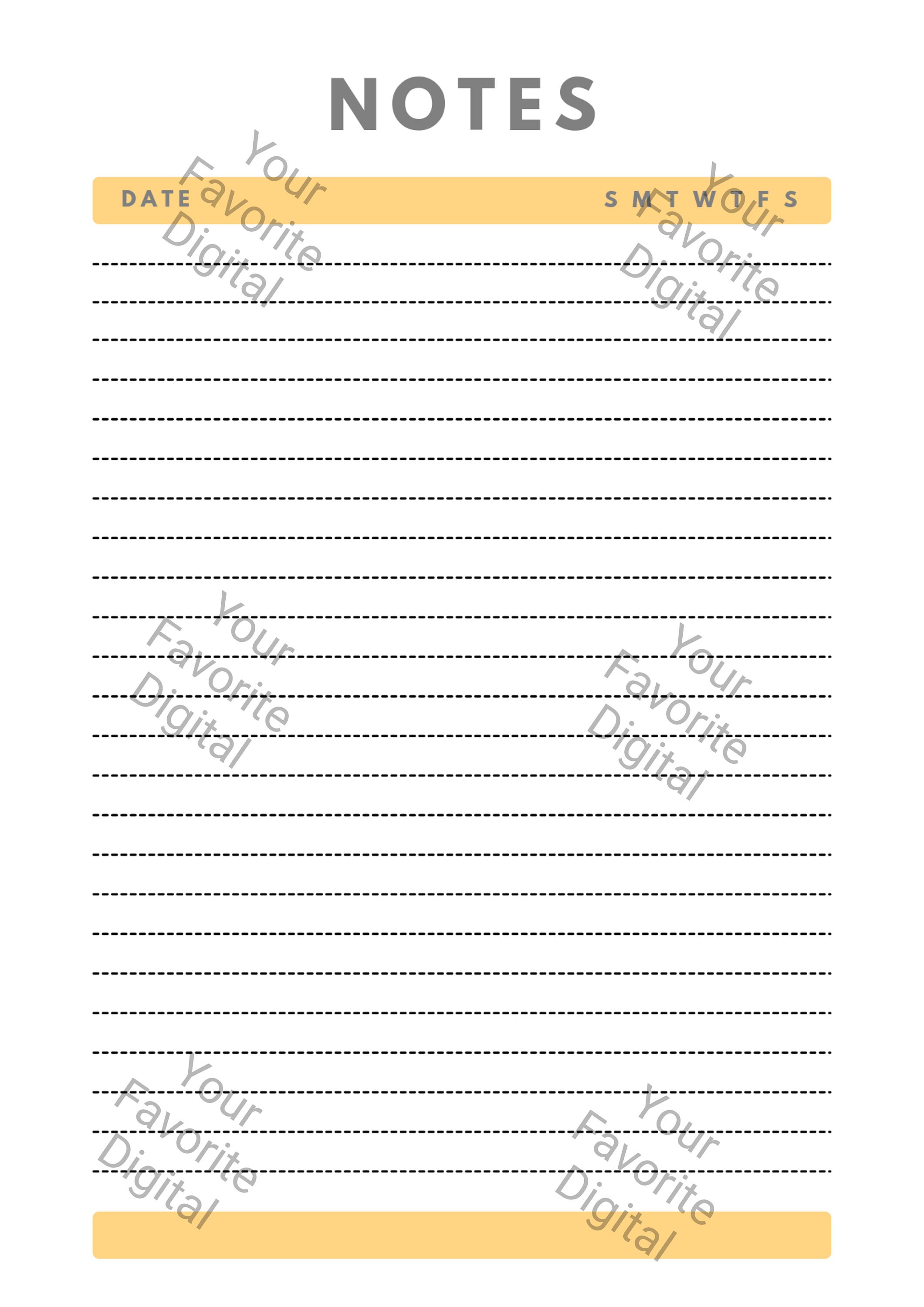 Notes Template - Etsy