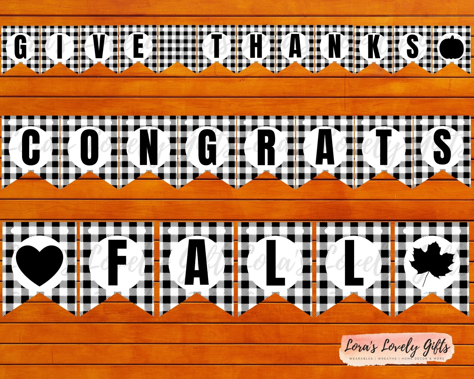Buffalo Plaid Black and White Ribbon Style Alphabet Garland - Etsy