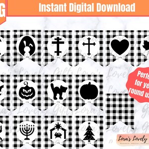 Buffalo Plaid Black and White Ribbon Style Alphabet Garland - Etsy