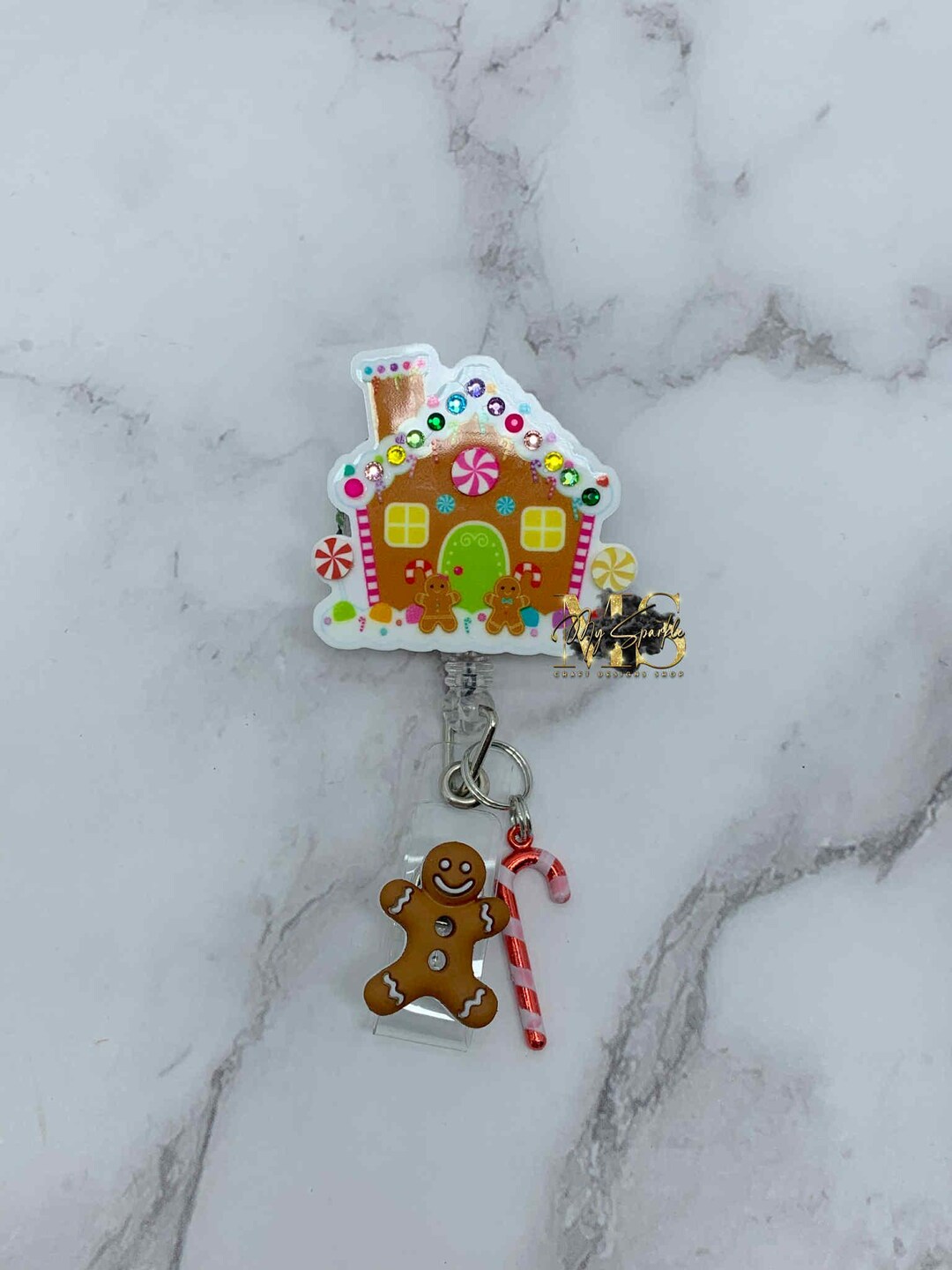 Gingerbread House Badge Reel, Nurse Gift, Teacher Gift, Christmas Badge ...
