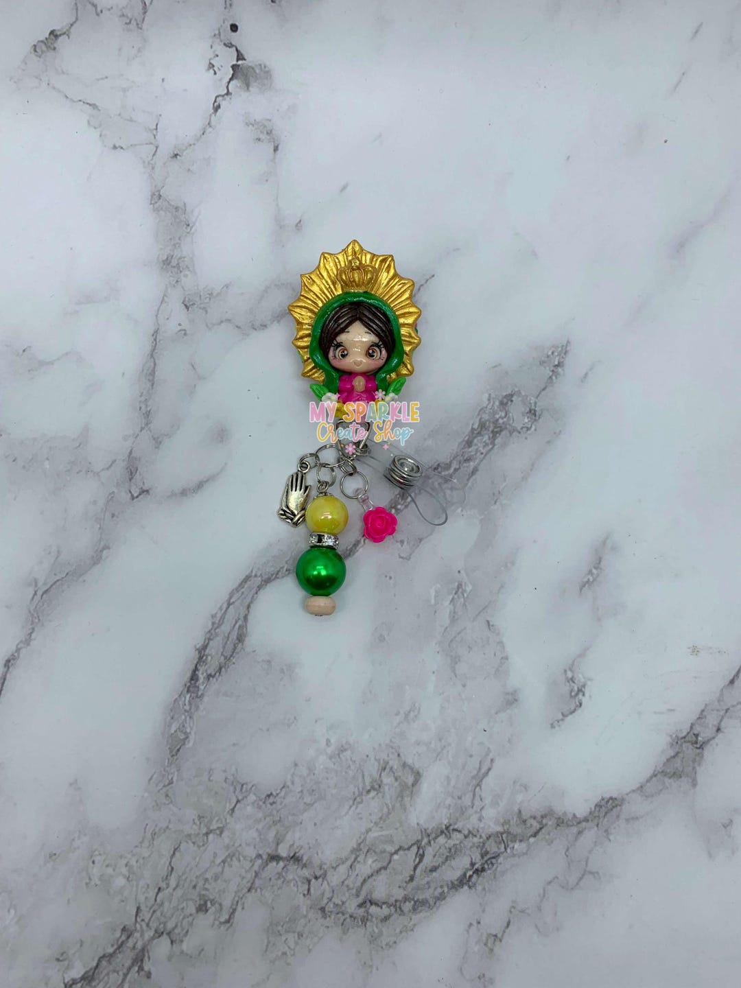 Virgen De La Guadalupe Catholic Badge Reel, Nurse Gift, Clinic Badge ...