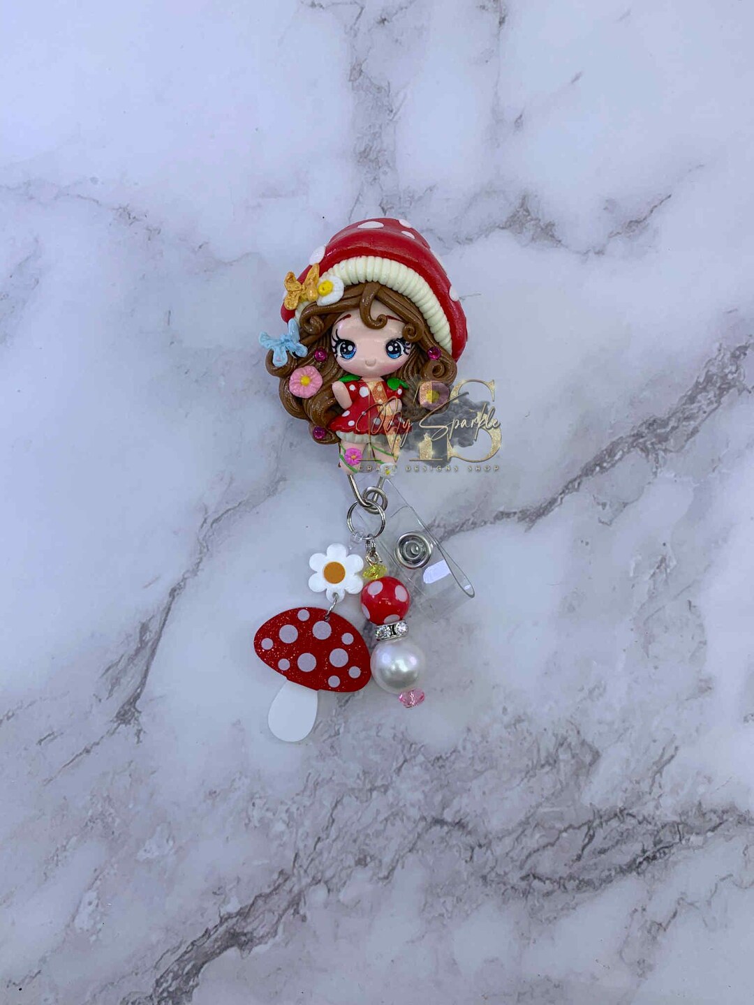 Mushroom Girl Badge Reel, Nurse Gift, Cute Badge Reel, Medical Badge ...