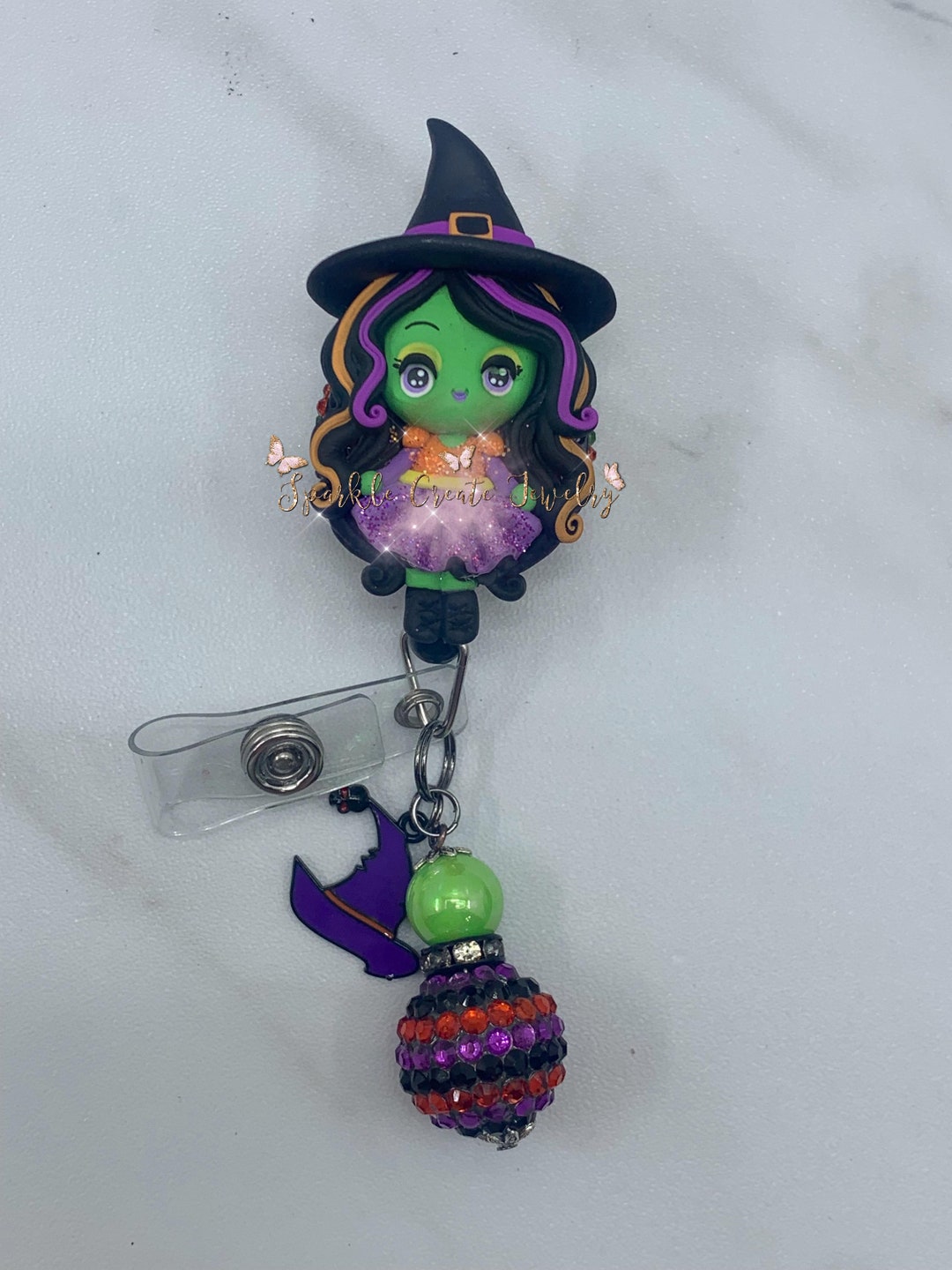 Witch Girl Badge Reel, Nurse Gift, Halloween Badge Reel, Medical Badge ...