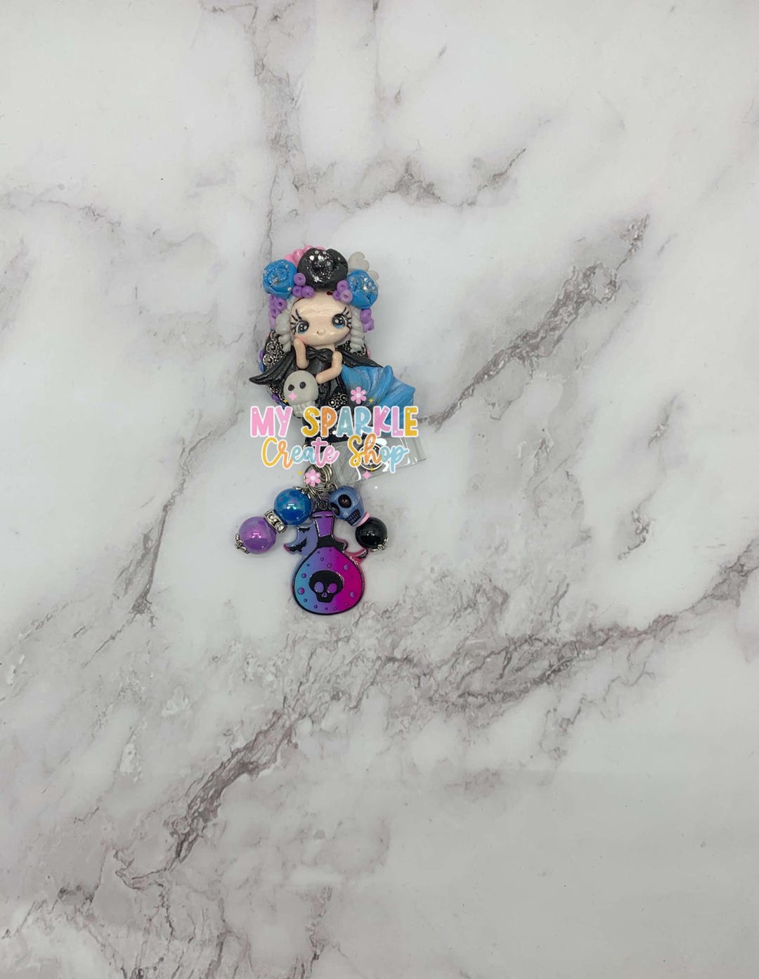 Skull Mermaid Badge Reel, Nurse Gift, Retractable Badge Reel, Medical ...
