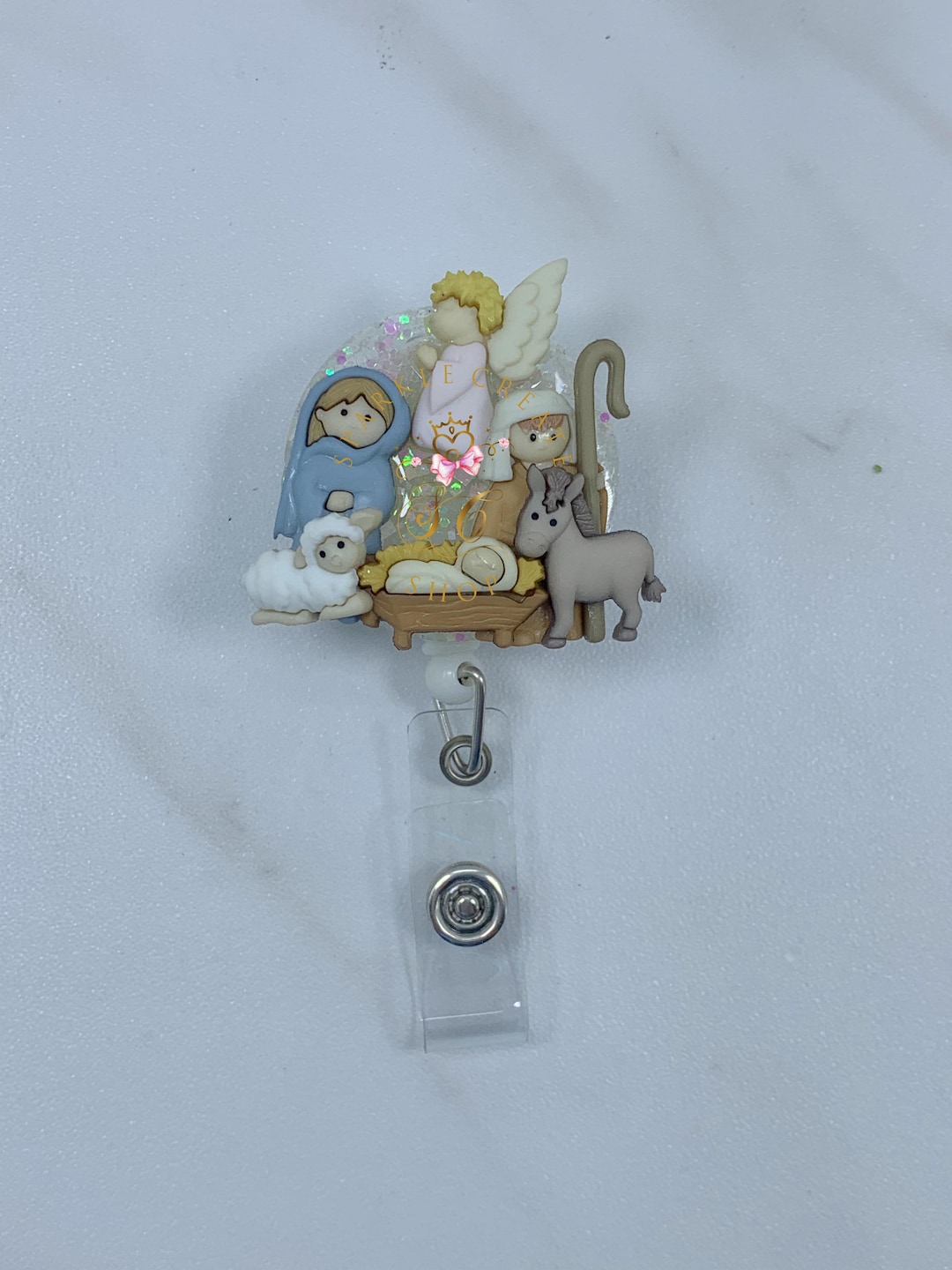 Praying Nativity Badge Reel, Nurse Gift, Medical Badge Reel, Clinic ...