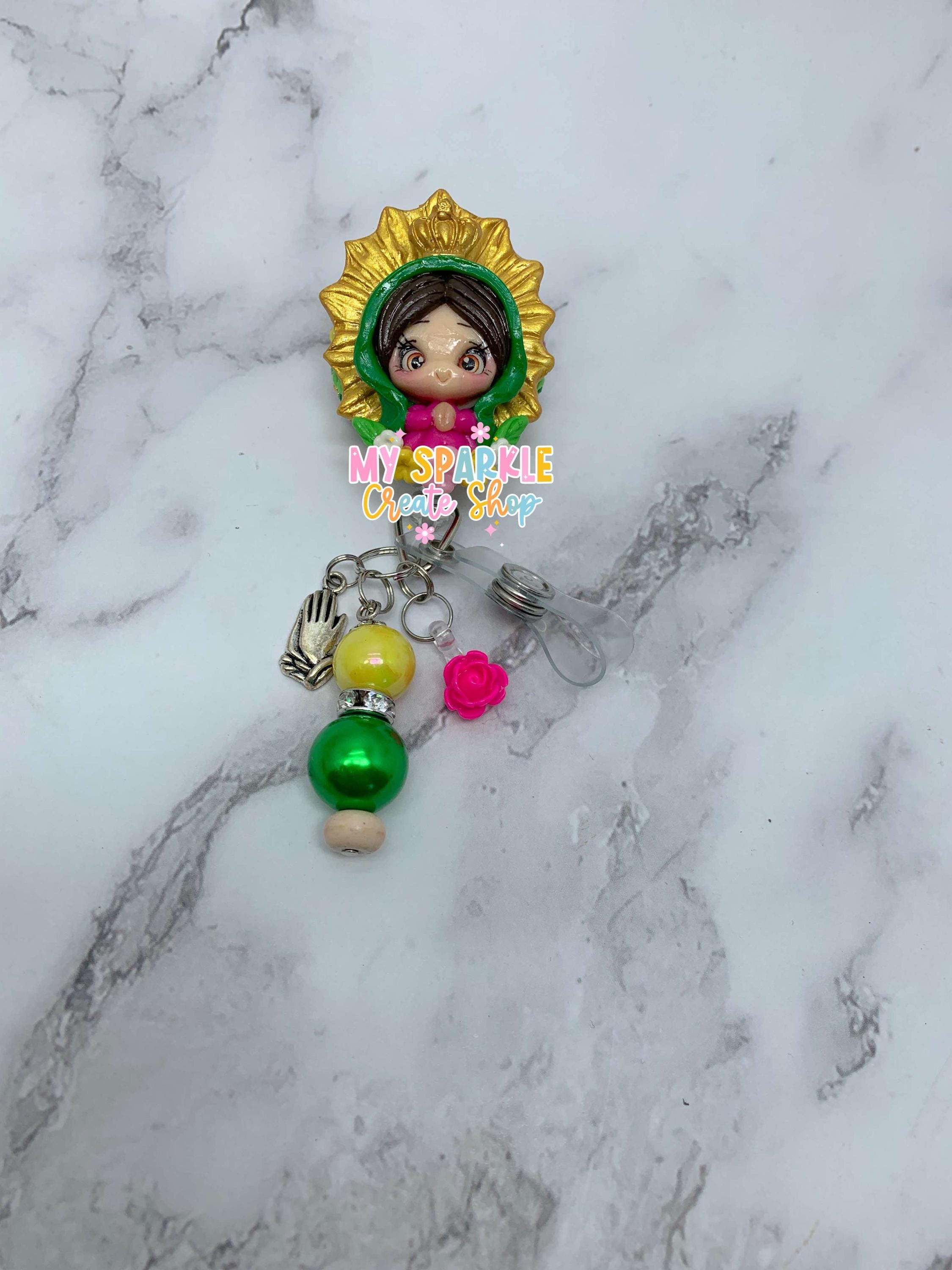 Virgen De La Guadalupe Catholic Badge Reel, Nurse Gift, Clinic Badge ...
