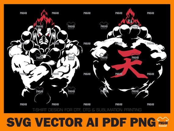 Akuma Svg Street Fighter Svg Digital Download DTF DTG - Etsy