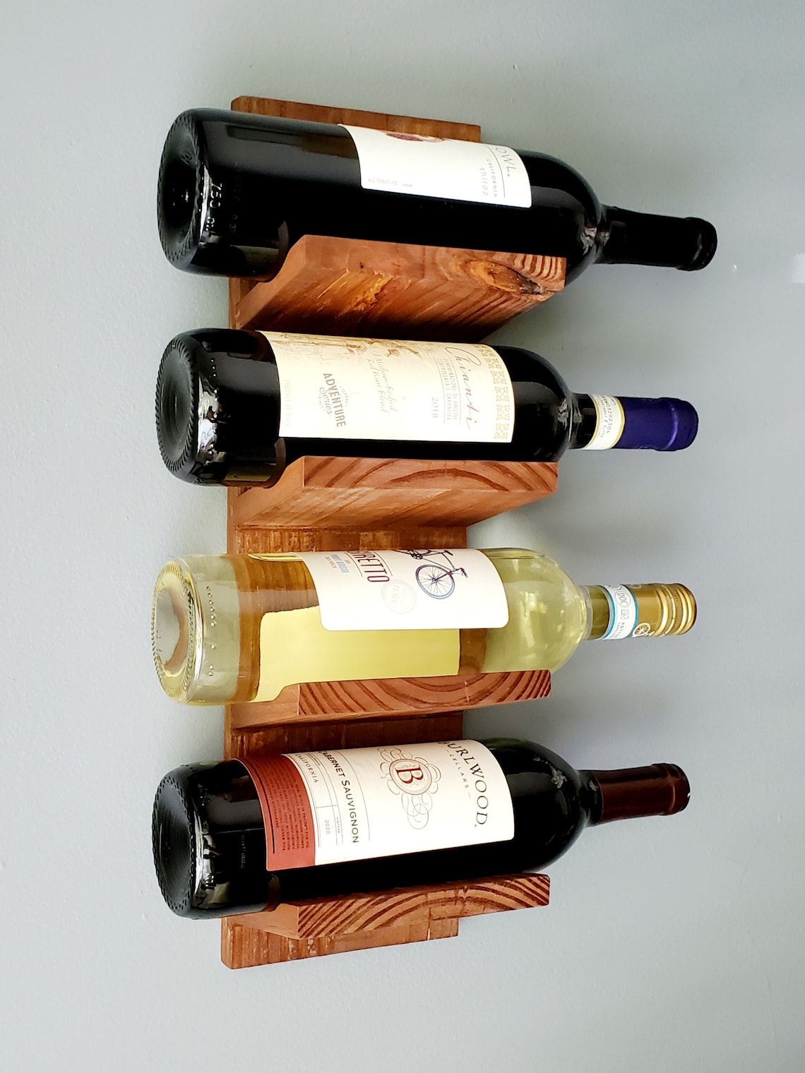 Wall Mounted Wine Rack (old Country Style- Straight Edges) No Nails ...