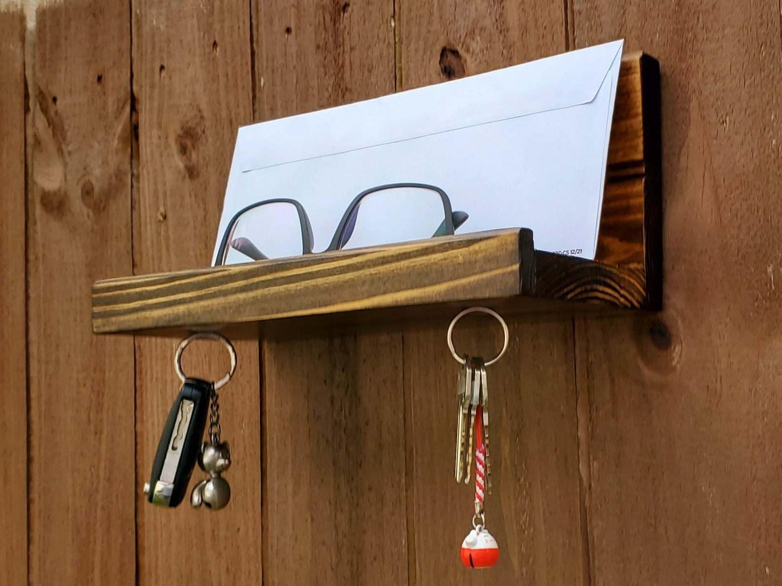 Entryway Mail Organizer, Magnetic Key Holder, Modern Rustic Mail Holder ...