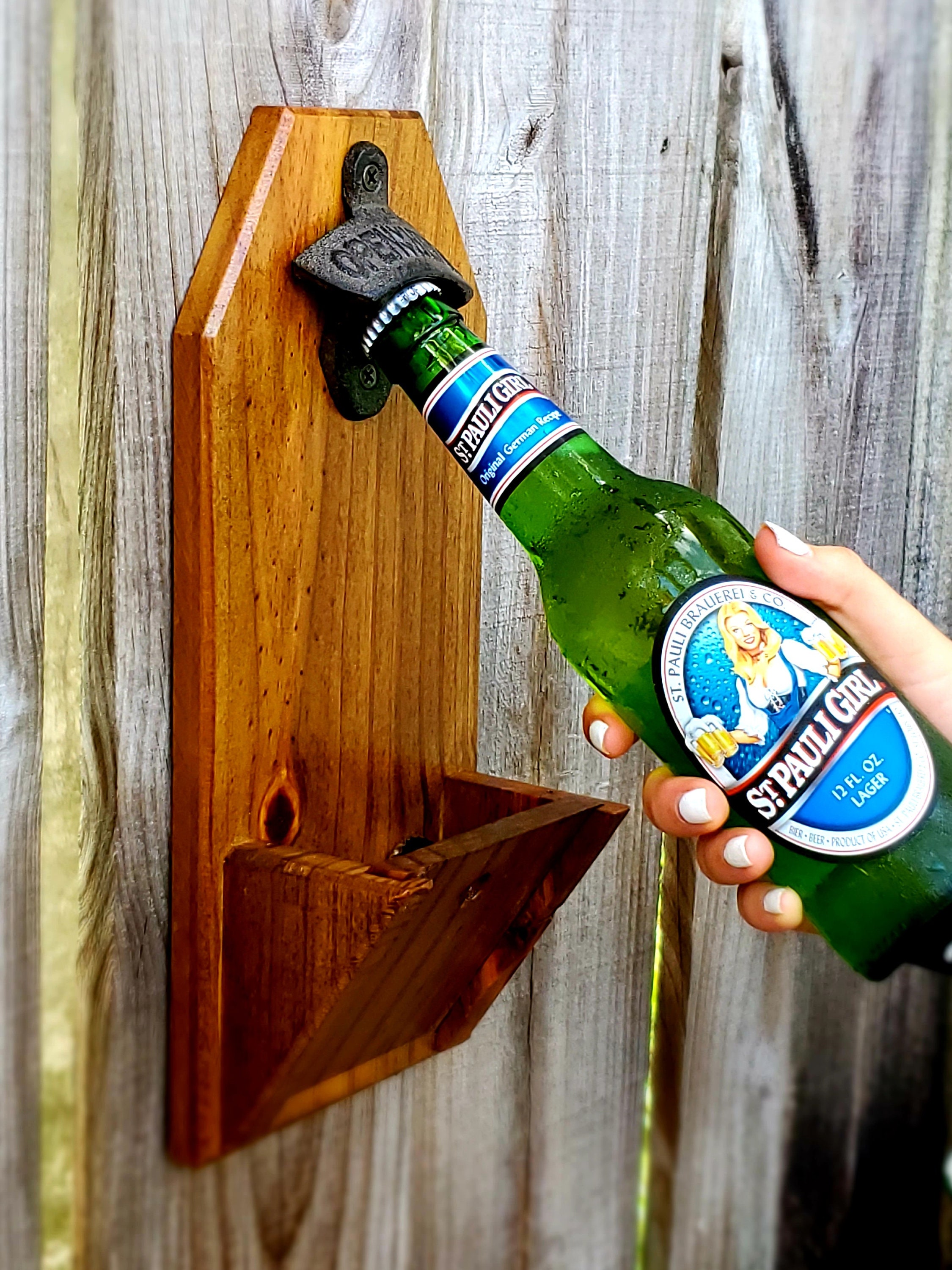 Easy Clean Beer Bottle Opener (modern Rustic Style- Beveled Edges ...