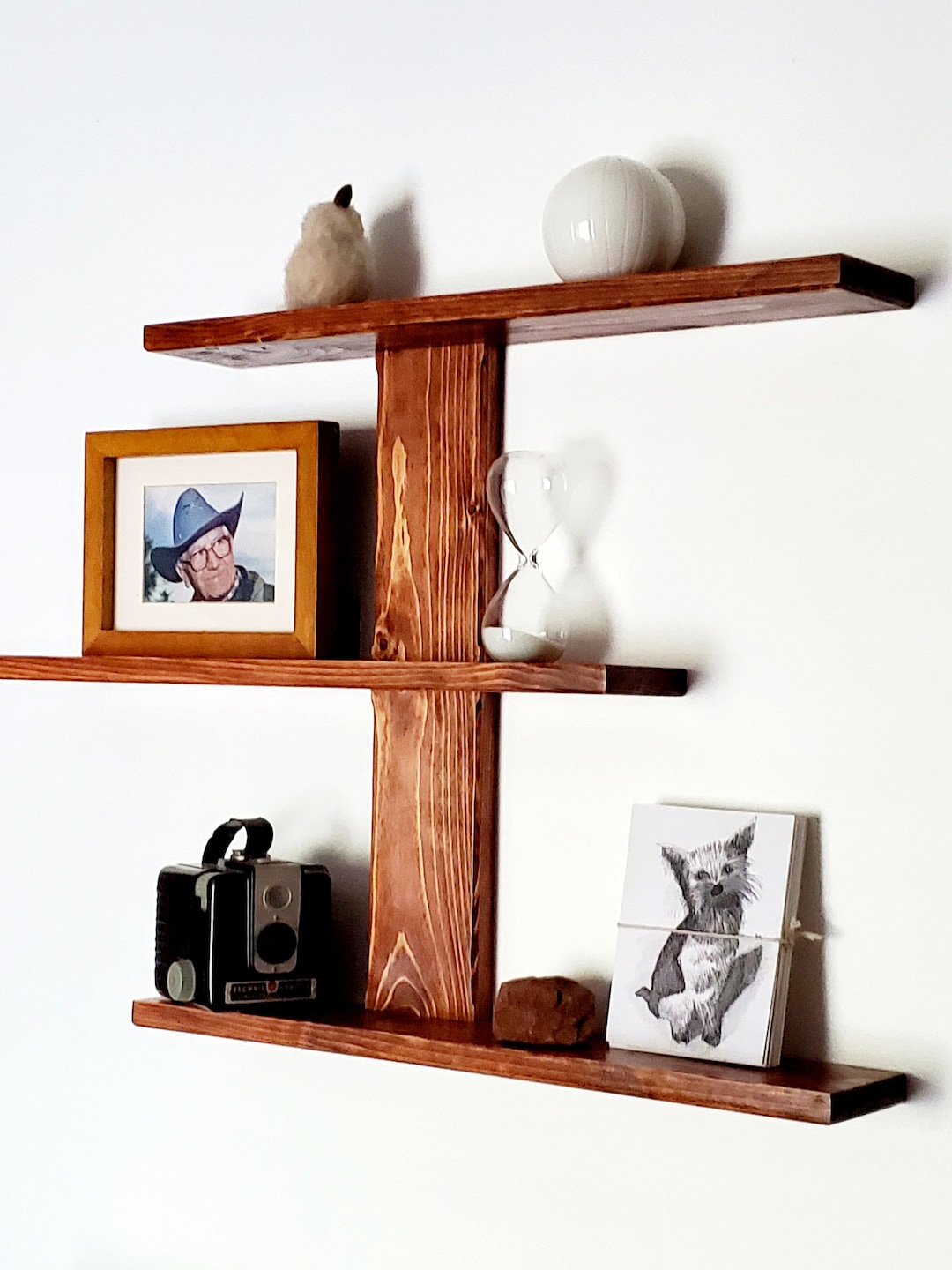 Wall Mounted Wood Shelf (modern Rustic Style- Beveled Edges) Farm House ...