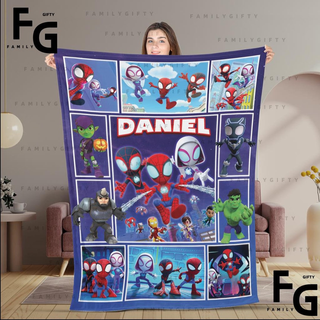 Spidey Baby Blanket Personalized Kids Blanket Comic Fan - Etsy