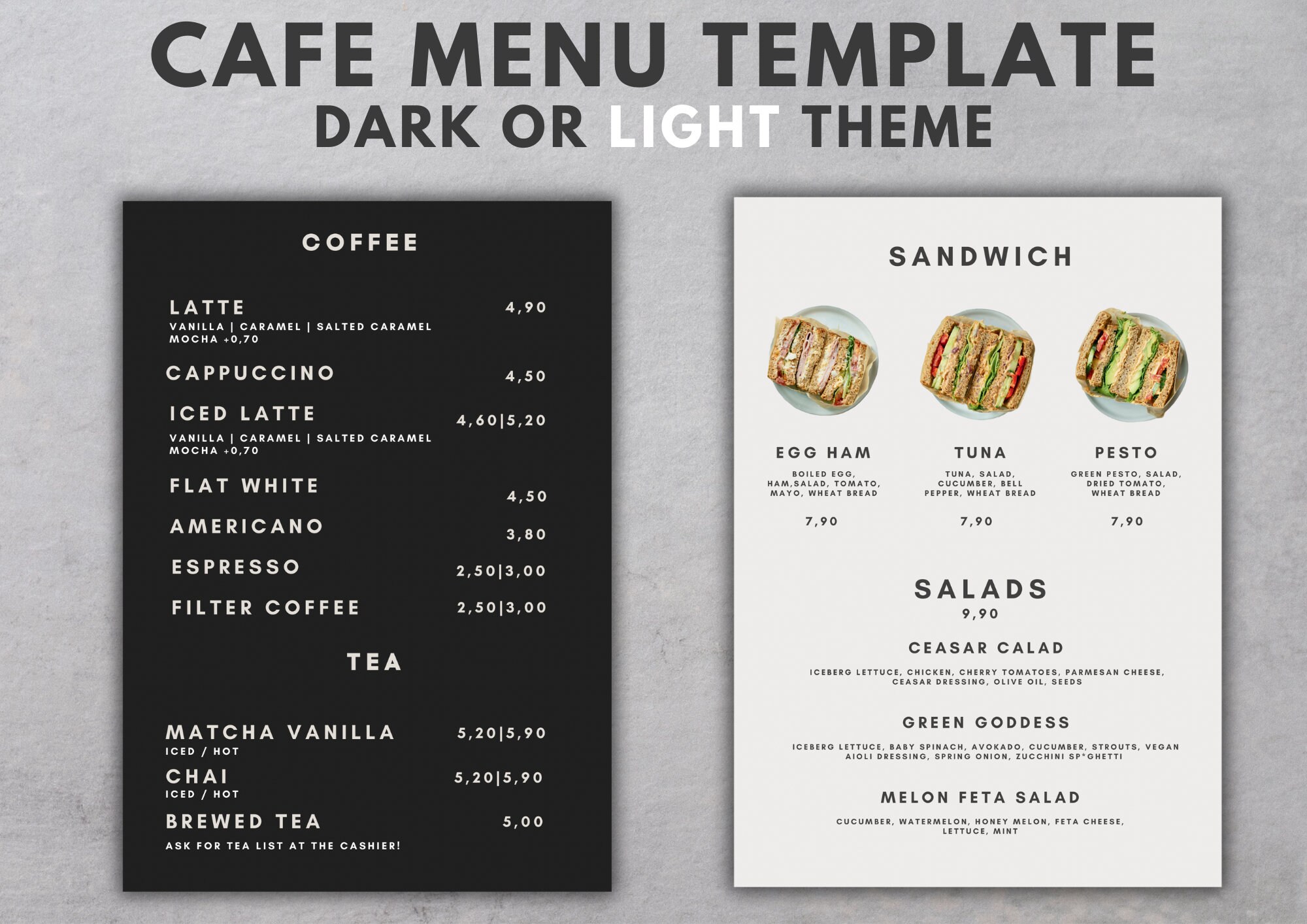 Editable Digital Cafe Menu Template | Canva File | Customizable ...
