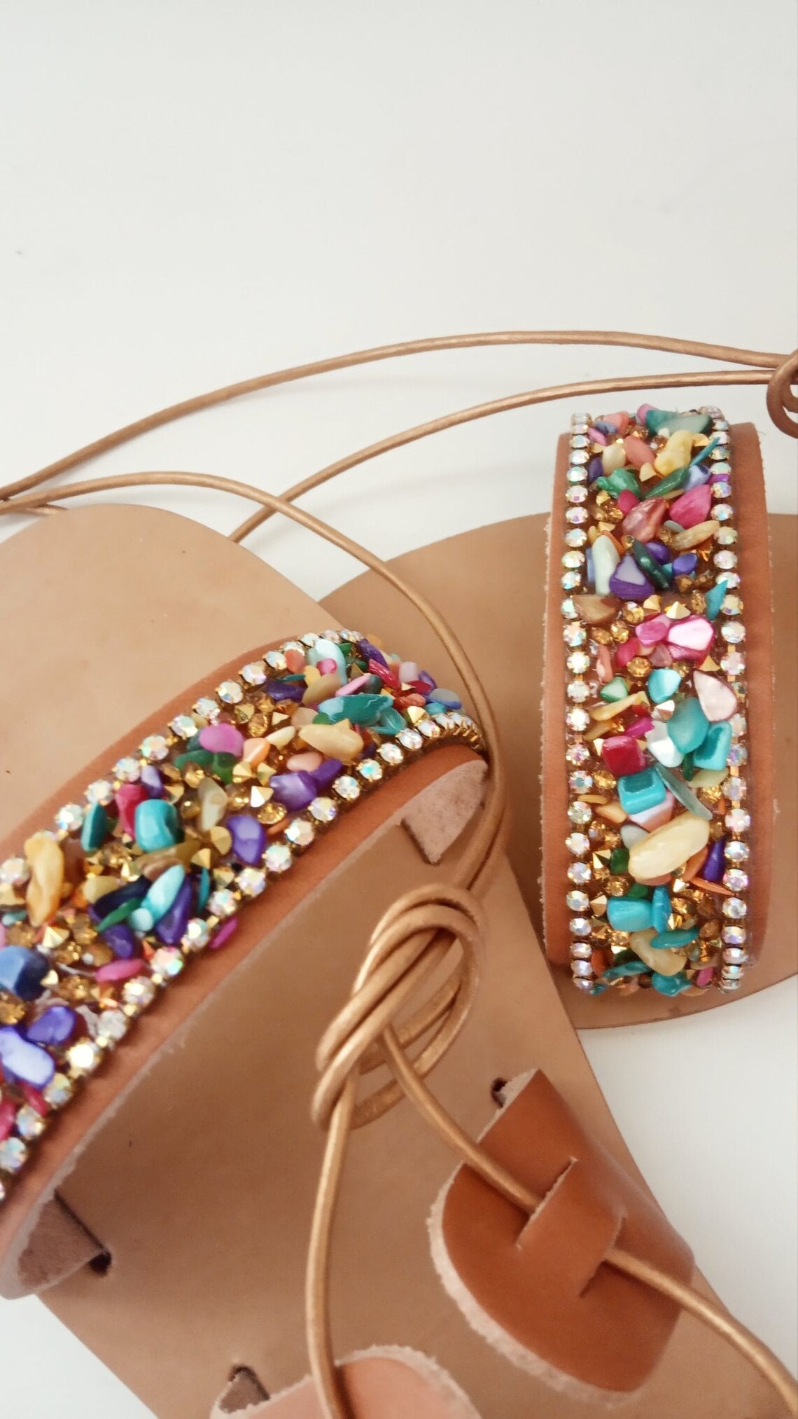 Handmade Leather Sandal : the Bead (greek Leather Sandals, Women ...
