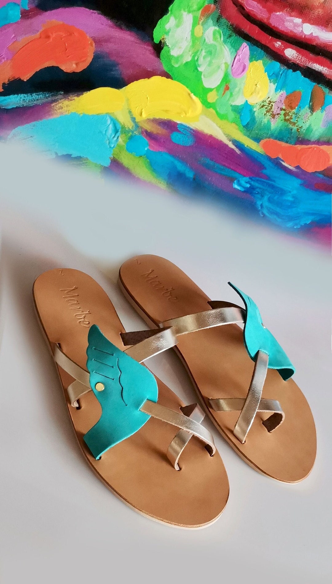Create Your Own Sandal , Choose the Color / Greek Designer / Flat Shoes ...