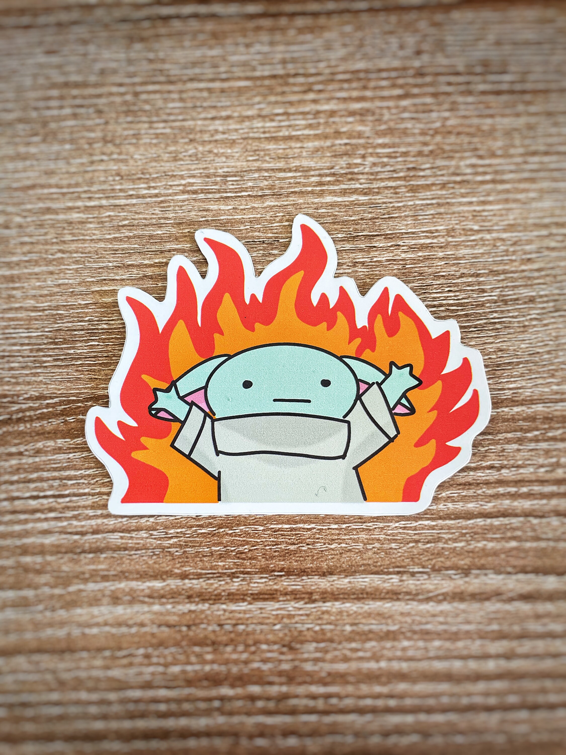 Elmo Fire Meme Grogu Sticker - Etsy