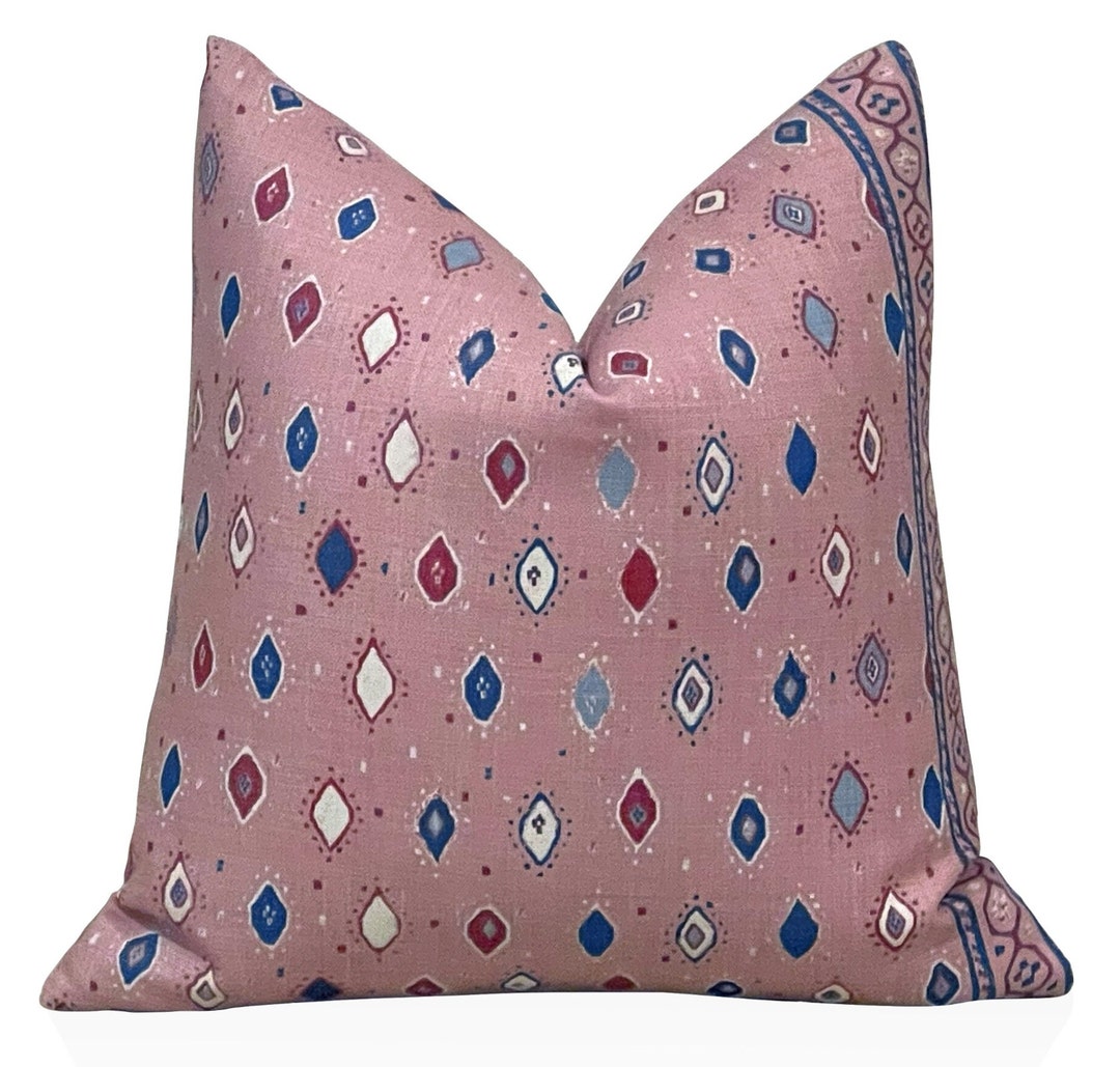 Peter Dunham Pillow Oona Pillow Cover in Pale Pink Indigo, Throw ...