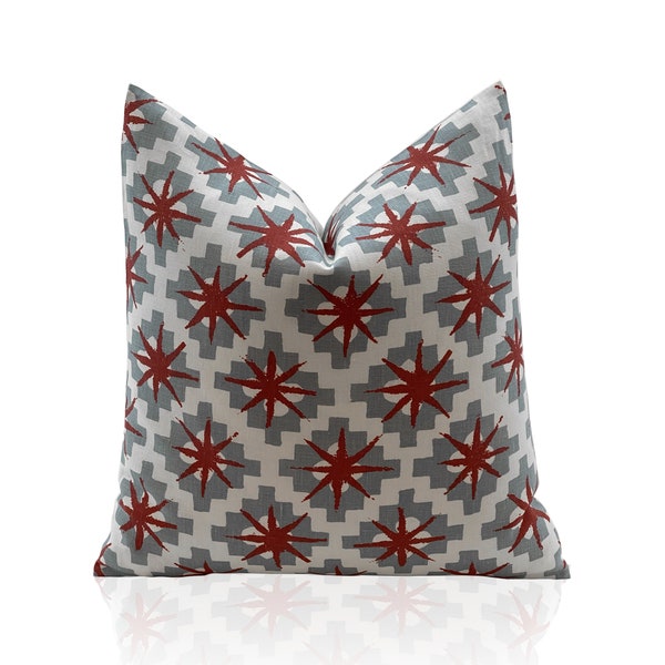 Red Geometric Pillow - Etsy