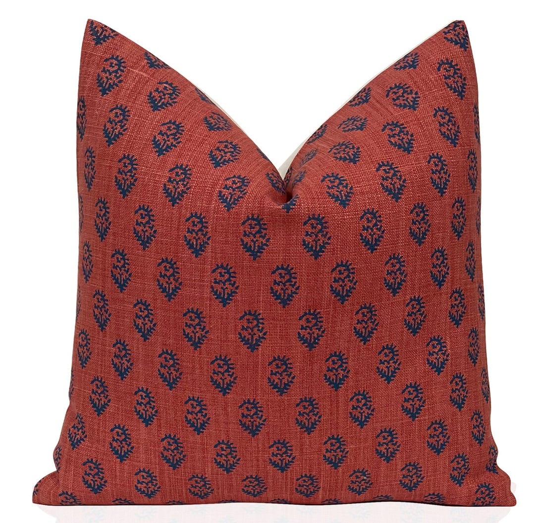 Peter Dunham Rajmata Tonal Pillow Cover in Indigo Raspberry, Decorative ...