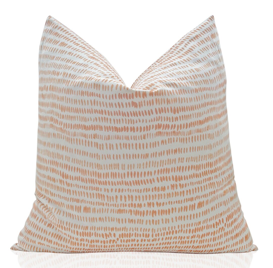 Orange Dashes Pillow Cover, Designer Throw Pillows, Decorative Pillow ...