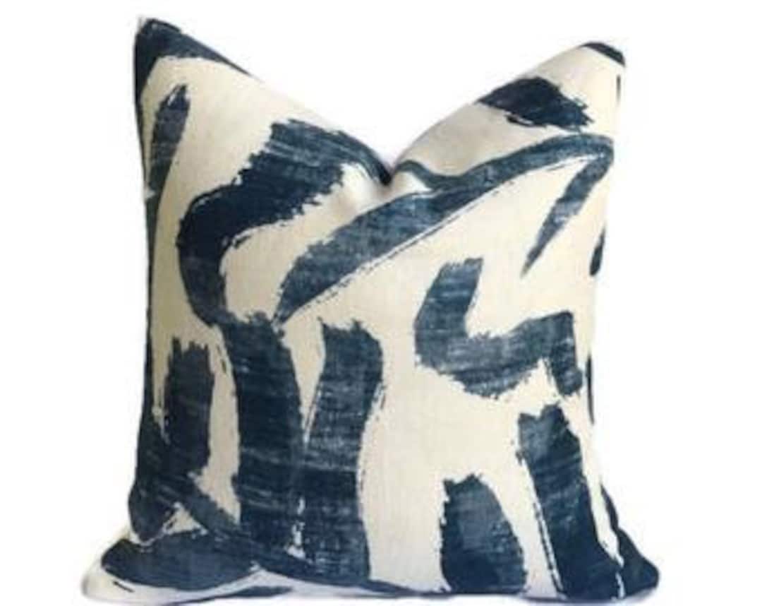 Sauvage Pillow Cover in Azure, Brush Stroke Pillows, Decorative Throw ...