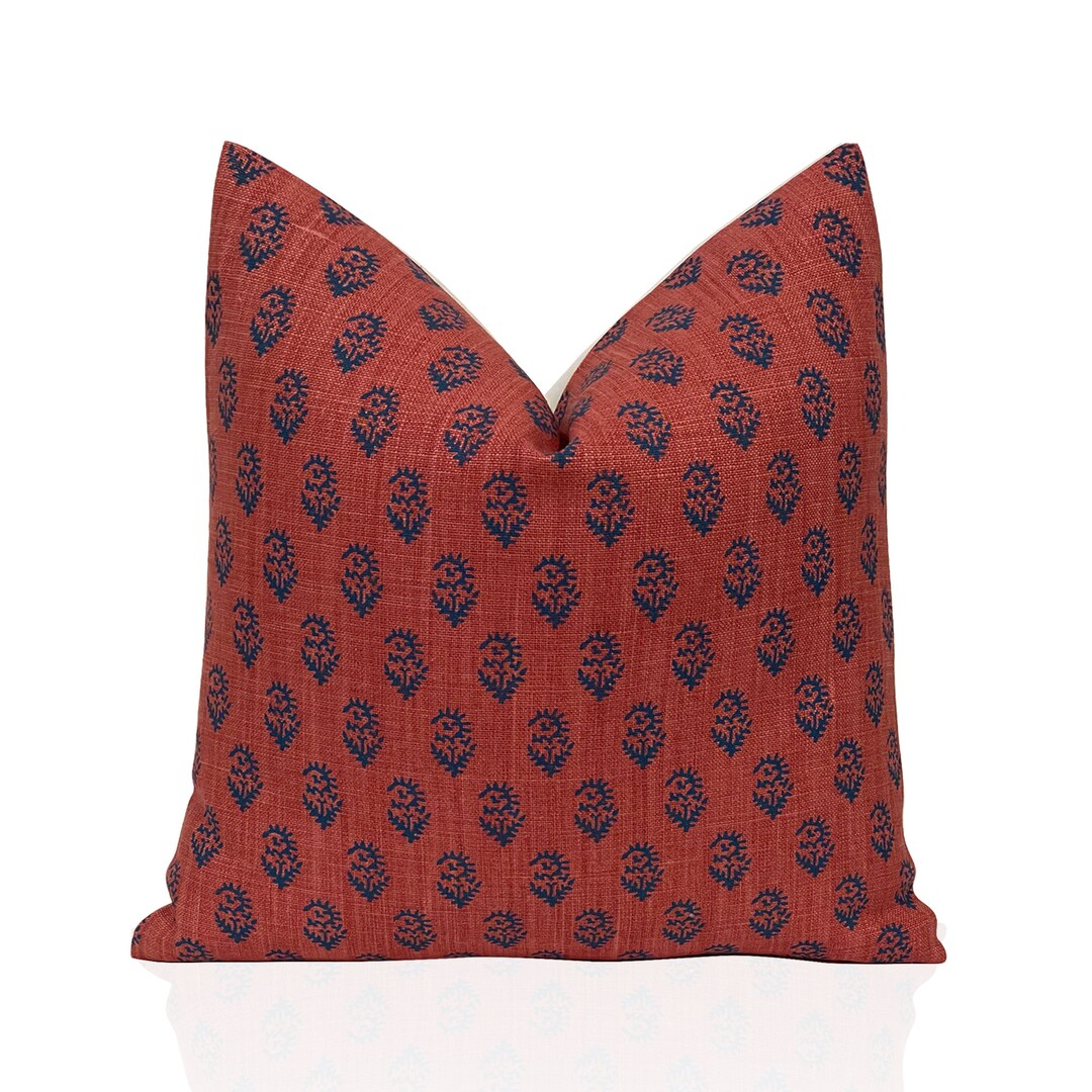 Peter Dunham Rajmata Tonal Pillow Cover in Indigo Raspberry, Decorative ...