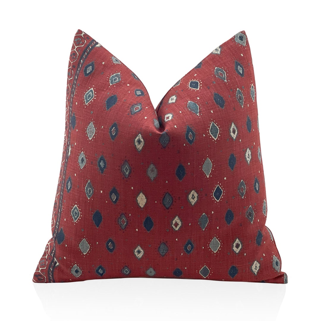 Peter Dunham Pillow Cover Oona in Red/clay, Decorative Throw Pillow ...